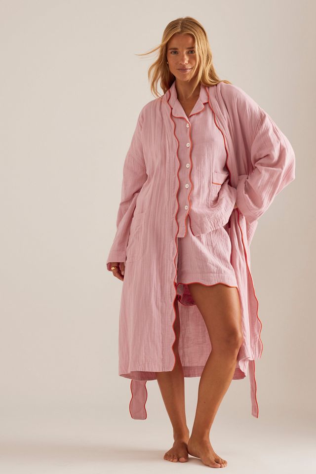 TBCo Short Scallop-Trim Pyjama Set | Anthropologie UK
