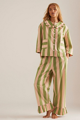 TBCo Long Cotton Stripe Pyjama Set | Anthropologie UK