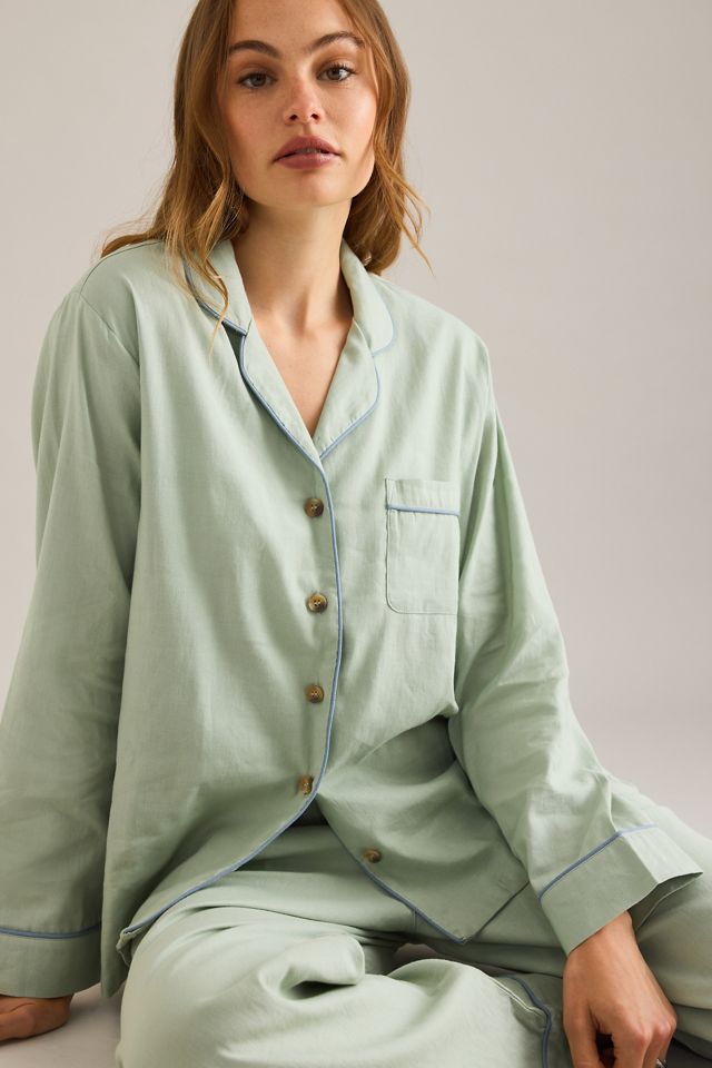 Piglet In Bed Linen-Cotton Long Pyjama Set | Anthropologie UK