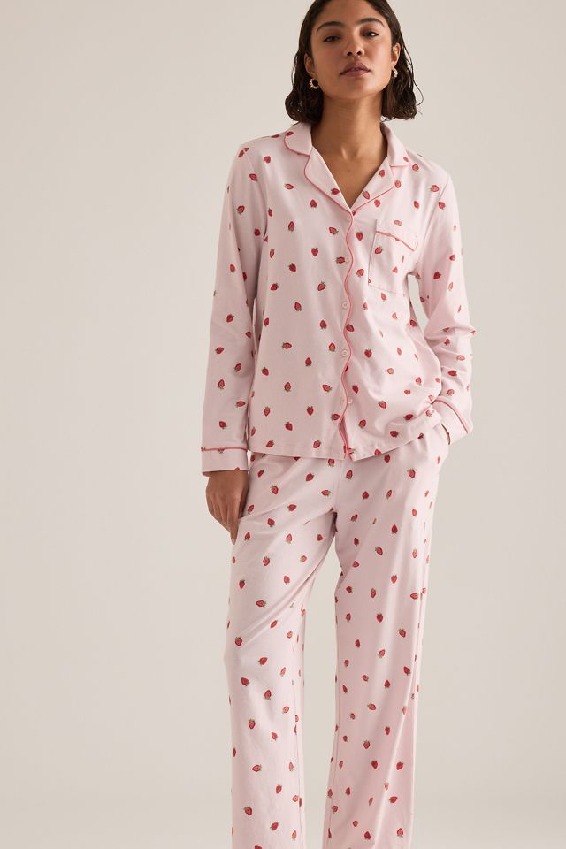 Chelsea Peers Strawberry Long Pyjama Set | Anthropologie UK