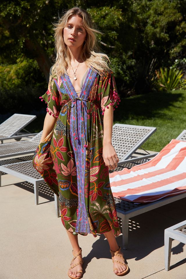 Farm Rio Tropical Deep-V Coverup Dress | Anthropologie