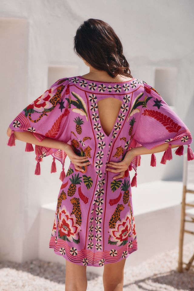 Farm Rio Pink Leopard Forest Cover-Up Dress | Anthropologie