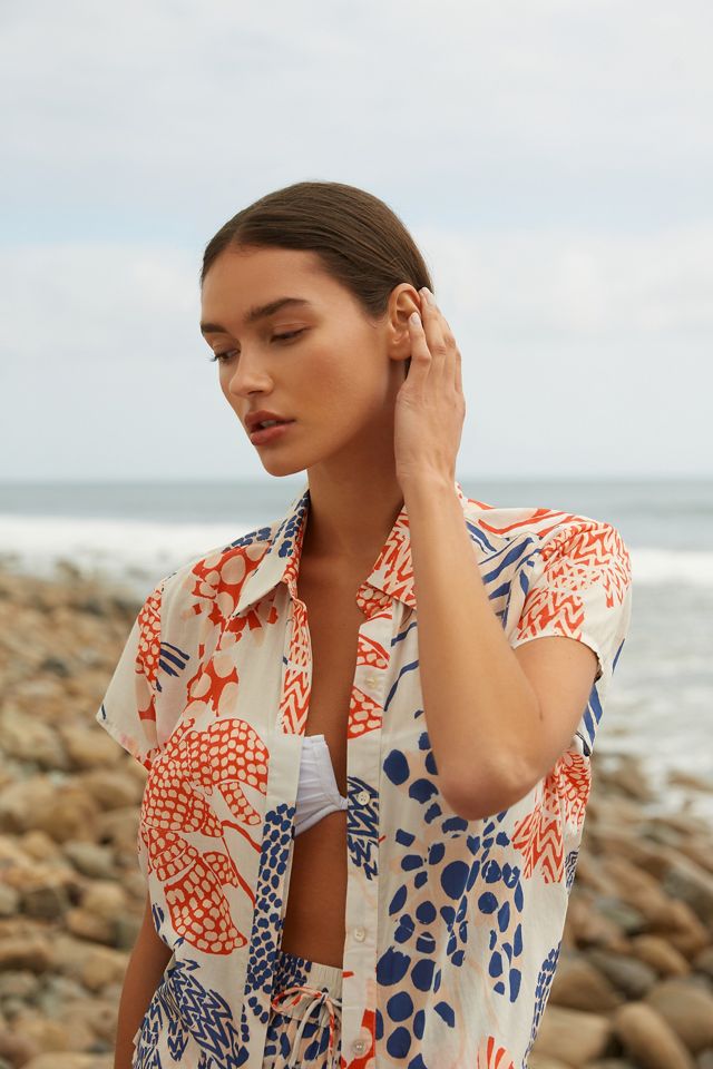 Farm Rio Lobster Print Buttondown Shirt | Anthropologie