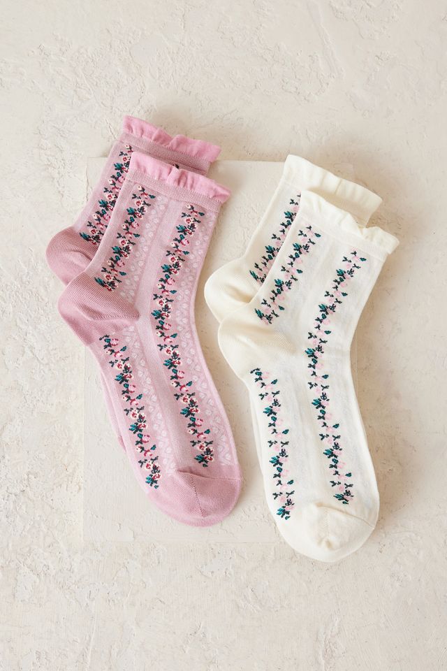 Set of 2 Paneled Floral Socks | Anthropologie UK