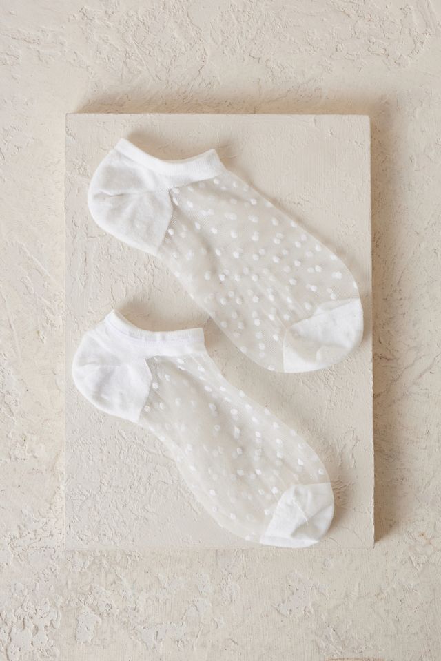 Polka Dot Mesh Trainer Socks | Anthropologie UK