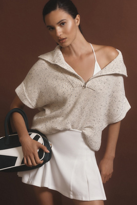 Varley Reagan Half-Zip Short-Sleeve Sweater | Anthropologie