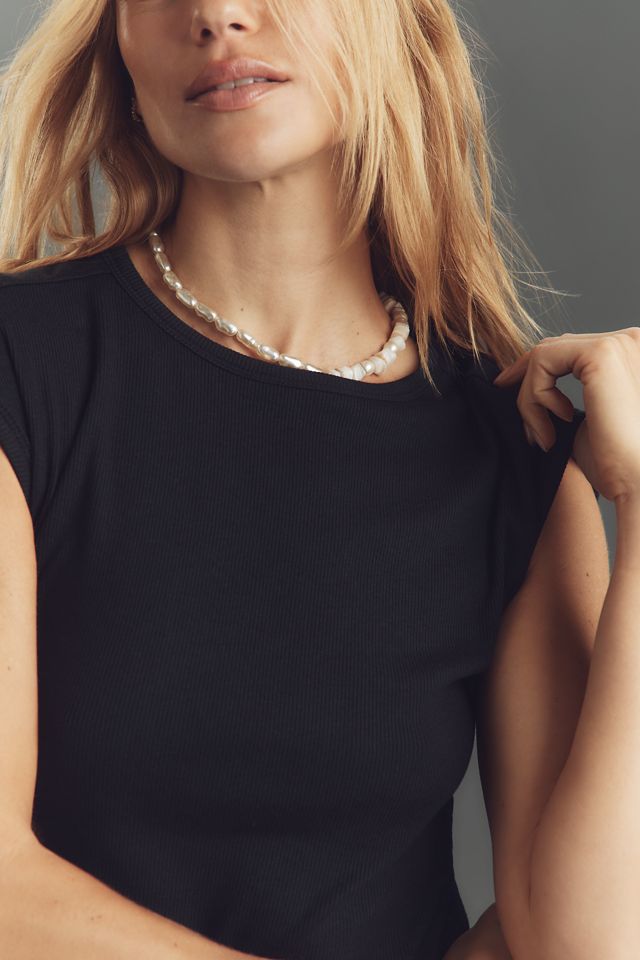 The Betty Crew-Neck Baby Muscle Tee by Maeve | Anthropologie