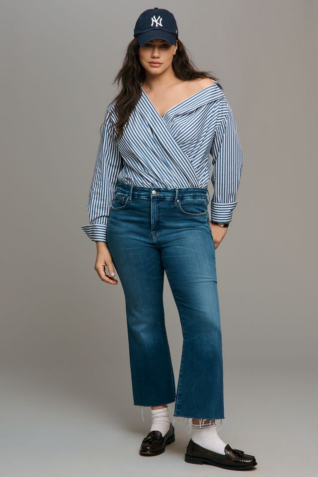 Good American Off-Shoulder Tailored Wrap Top | Anthropologie