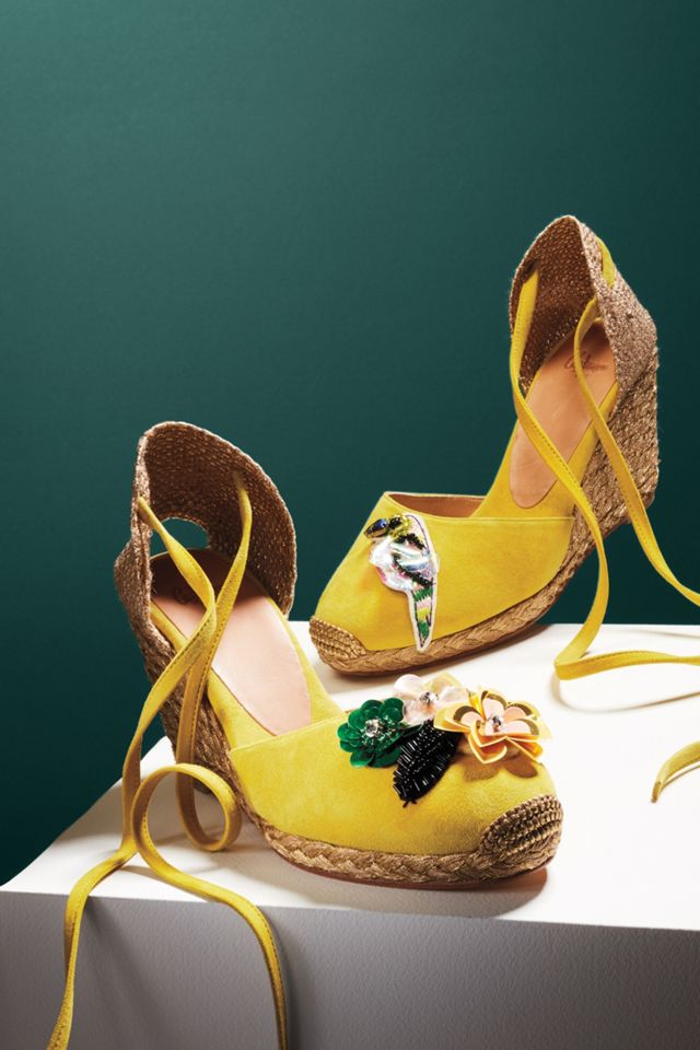 Castaner Carina Citron Wedges | Anthropologie