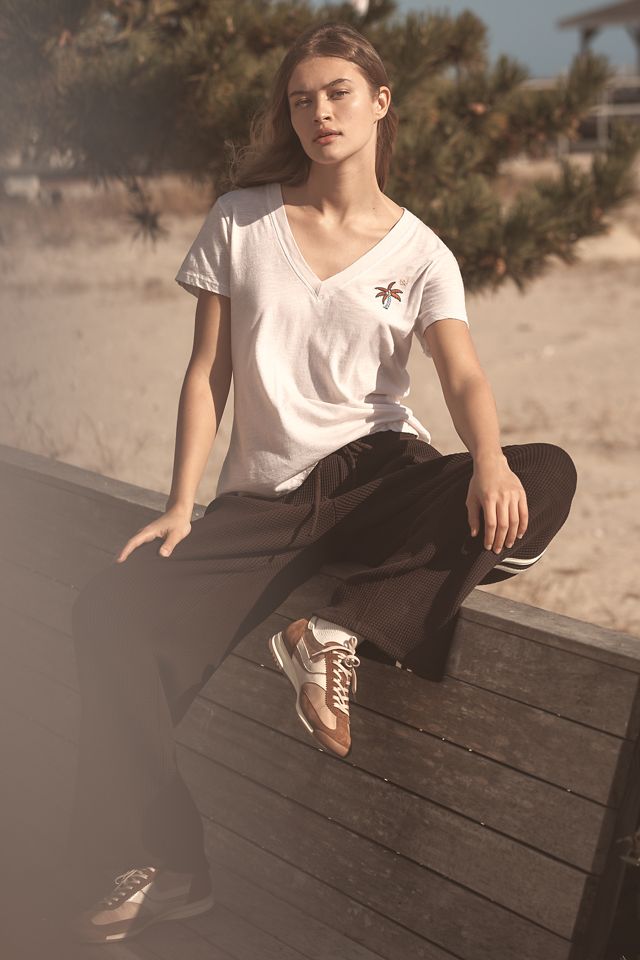 Sundry Deep-V Neck Palm Tree Graphic Tee | Anthropologie