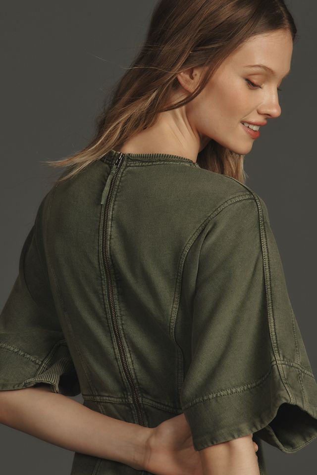 Daily Practice by Anthropologie Horizon Wide-Leg Jumpsuit: Short-Sleeve ...