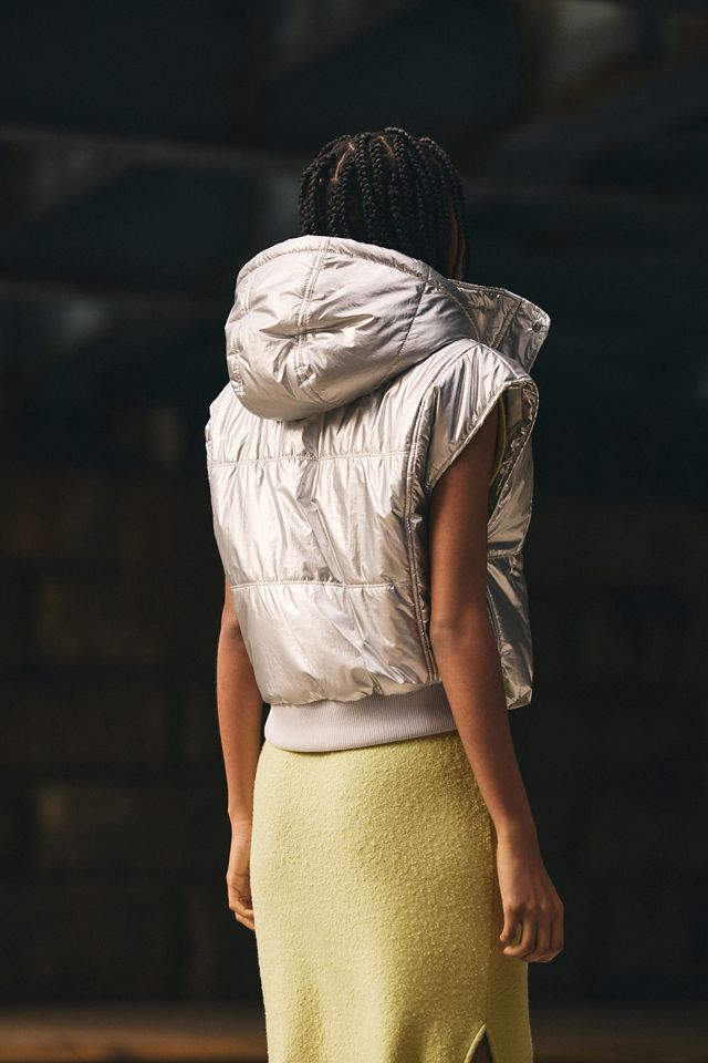 Daily Practice by Anthropologie Metallic Puffer Vest | Anthropologie