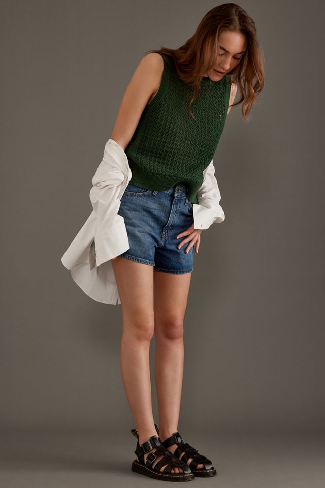 Varley Delaney Crew Neck Open-Stitch Knit Vest | Anthropologie UK