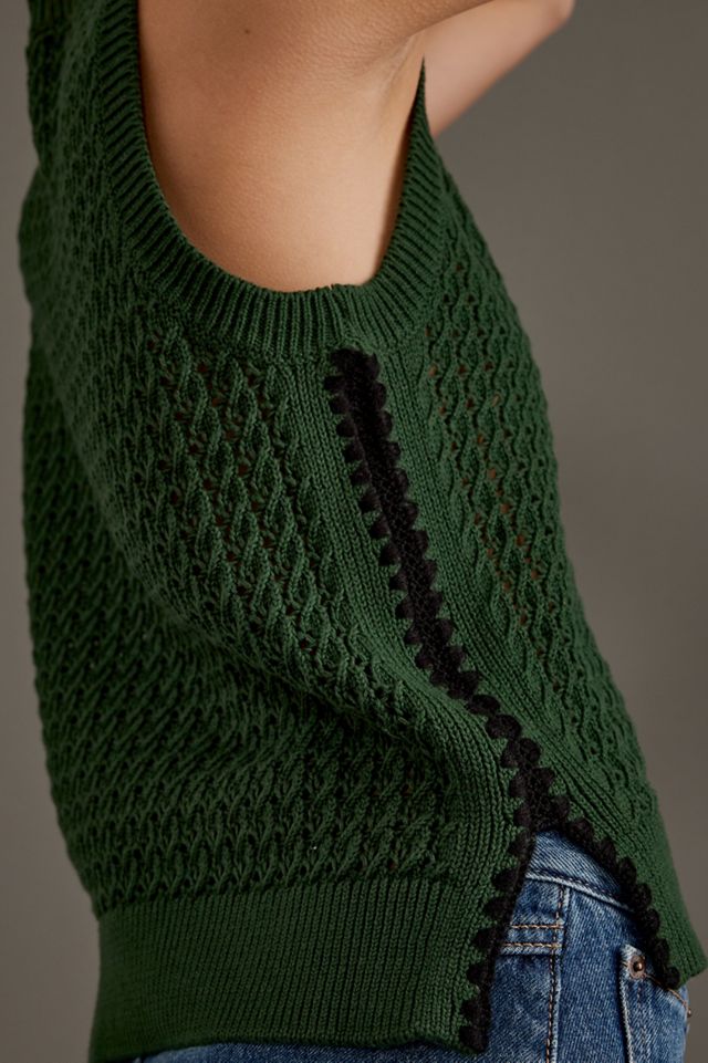 Varley Delaney Crew Neck Open-Stitch Knit Vest | Anthropologie UK