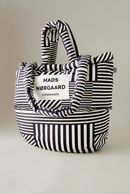 Mads Norgaard Logo Stripe Puffer Tote Bag | Anthropologie UK