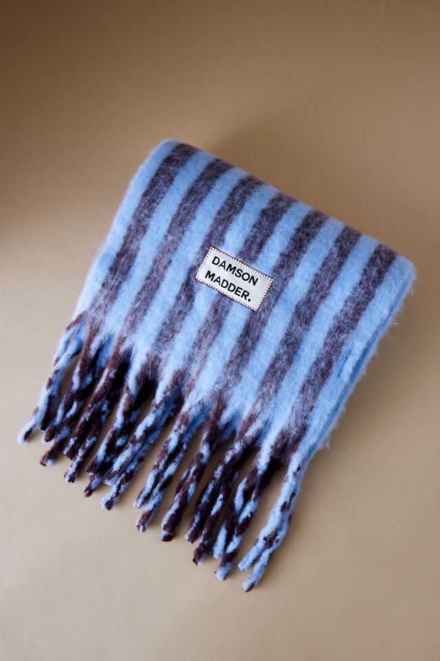 Damson Madder Fluffy Stripe Scarf | Anthropologie UK