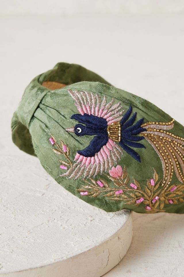 NamJosh Embroidered Bird Headband | Anthropologie UK