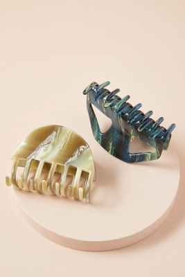 Set of 2 Geometric Claw Hair Clips | Anthropologie UK
