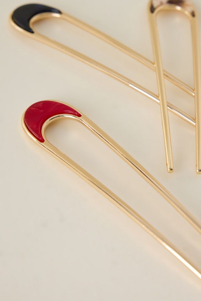 Metal French Hair Pins, Set of 3 | Anthropologie UK