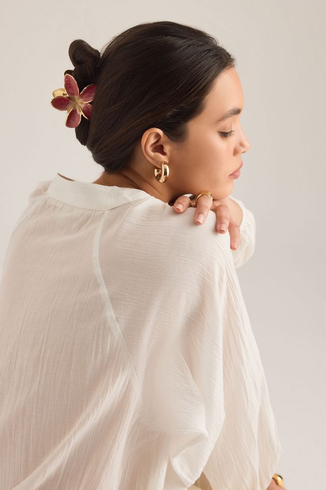 Metal Flower Hair Claw Clip | Anthropologie UK