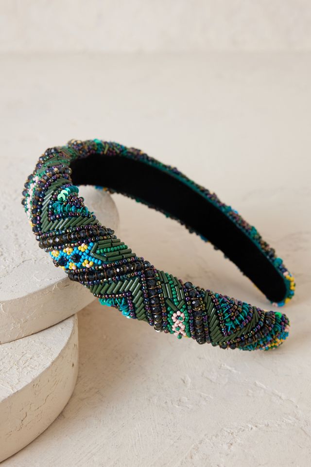 Beaded Pattern Puff Headband | Anthropologie UK