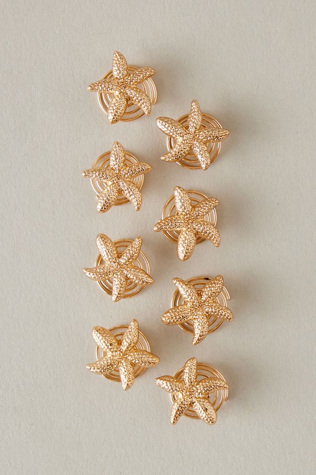 Mini Starfish Spiral Hair Pins, Set of 8 | Anthropologie UK