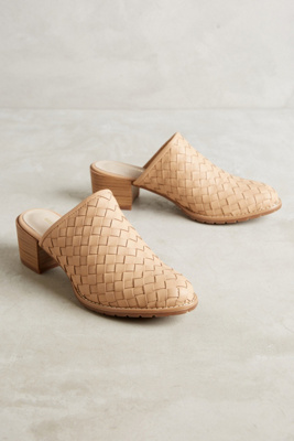 All Black Lux Woven Mules | Anthropologie