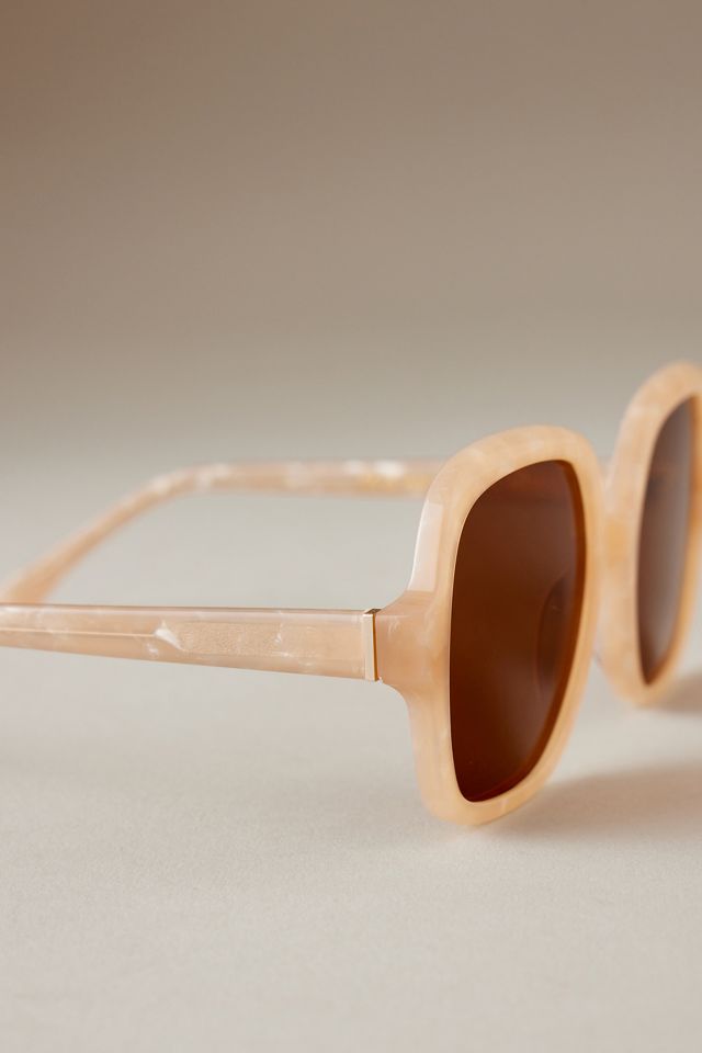 By Anthropologie The Daphne Acetate 70's Square Polarised Sunglasses ...