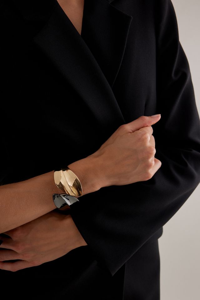 Mixed Metal Spring Cuff Bracelet | Anthropologie UK