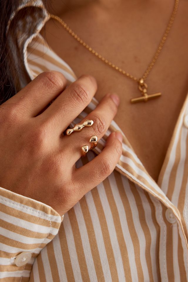 Gold-Plated Adjustable Claw Ring | Anthropologie UK