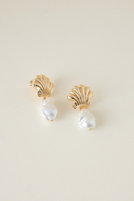 Shell Pearl Drop Earrings | Anthropologie UK