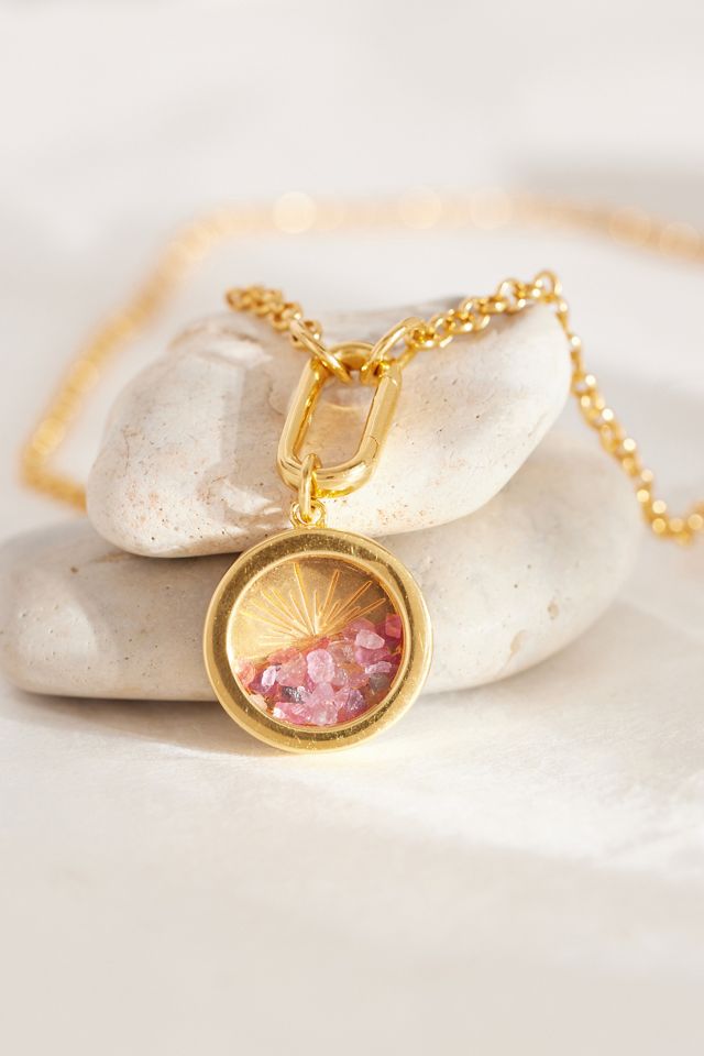 Rachel Jackson Gold-Plated Art Deco Sun Amulet Necklace | Anthropologie UK