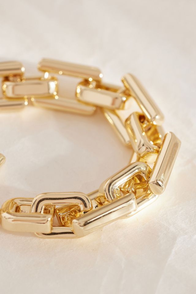 Pulsera Gruesa de Cadena Cuadrada con Barra en T | Anthropologie ES