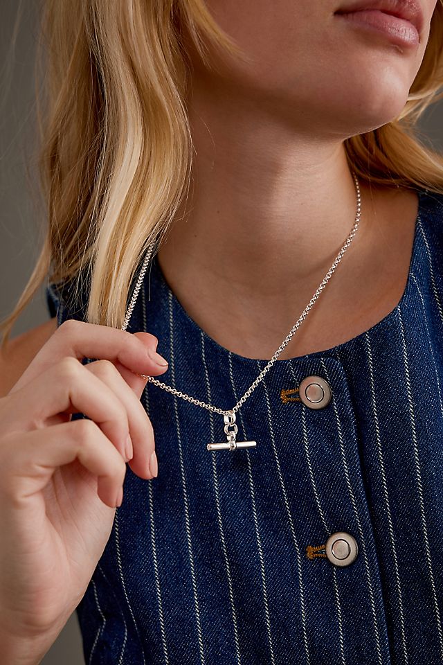 Tilly Sveaas Sterling Silver Small T-Bar Chain Necklace Tilly Sveaas Sterling Silver Small T-Bar Chain Necklace