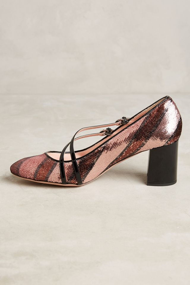 Rochas Sequined Double-Strap Pumps | Anthropologie