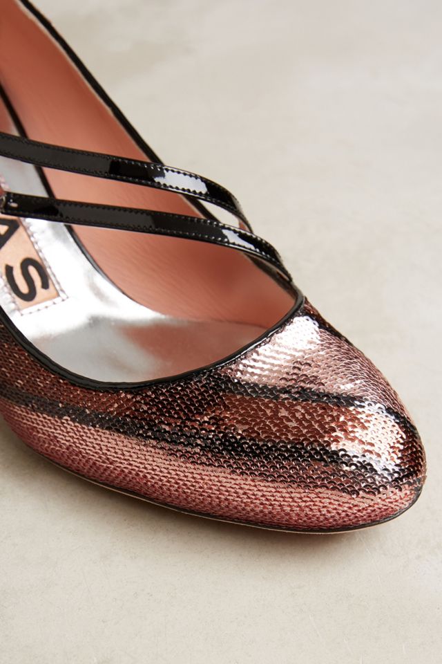 Rochas Sequined Double-Strap Pumps | Anthropologie