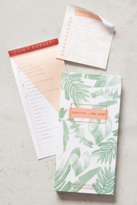 Travel Checklist Sticky Notepad | Anthropologie