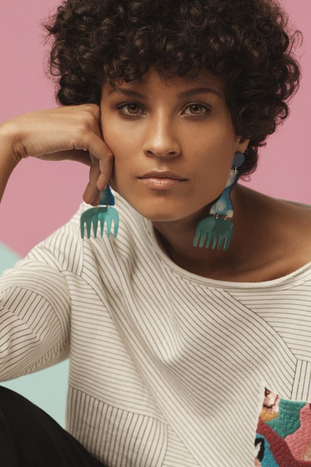 Curve & Comb Drop Earrings | Anthropologie