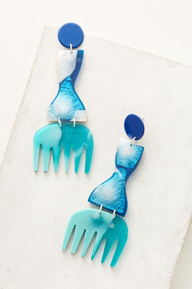 Curve & Comb Drop Earrings | Anthropologie