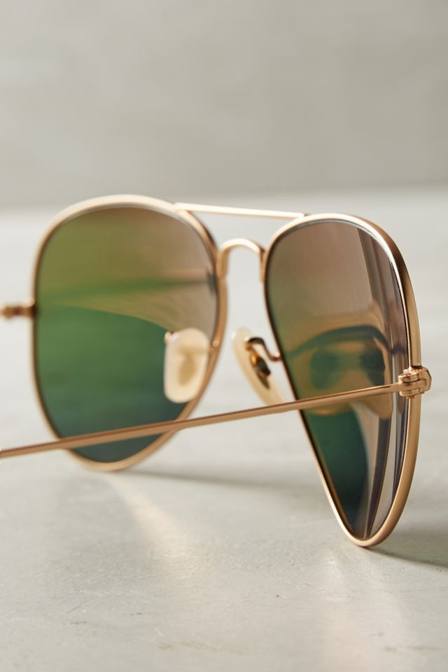 Ray-Ban Mirrored Aviator Sunglasses | Anthropologie