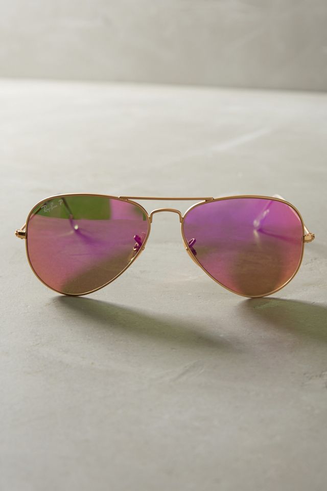 Ray Ban Aviator Barbie Pink Lenses Unisex Sunglasses