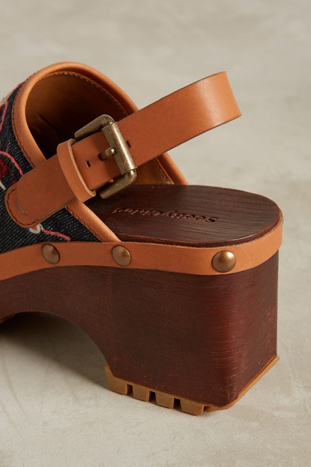 See By Chloe Embroidered Floral Wedges | Anthropologie