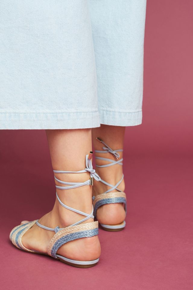 Vicenza Striped Raffia Sandals | Anthropologie
