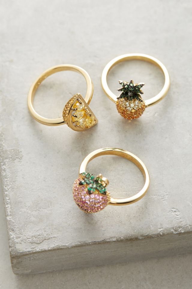 Tropical Fruits Ring Set | Anthropologie
