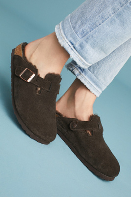 Birkenstock Boston Shearling-Lined Slides | Anthropologie