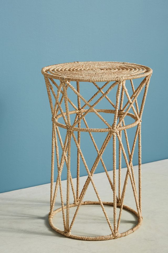 Angled Jute Side Table | Anthropologie