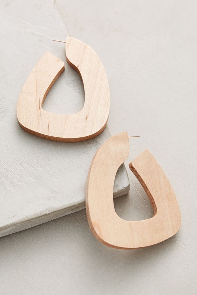 Wooden Bell Hoop Earrings | Anthropologie