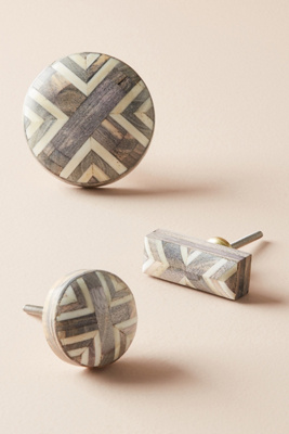 Marquetry Inlay Knob | Anthropologie UK