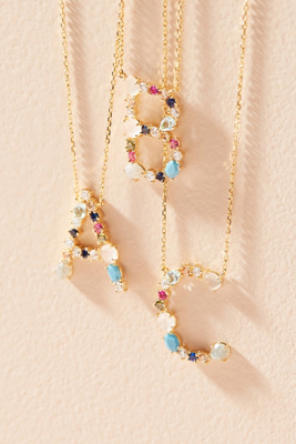 Monogram Gem Necklace | Anthropologie