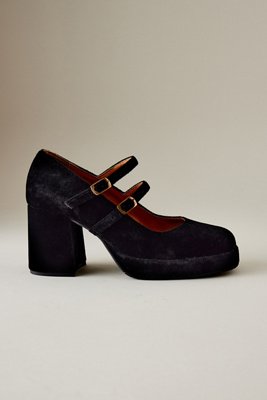 Chaussures à semelle et talon plateforme en velours à lanières Sienne ...